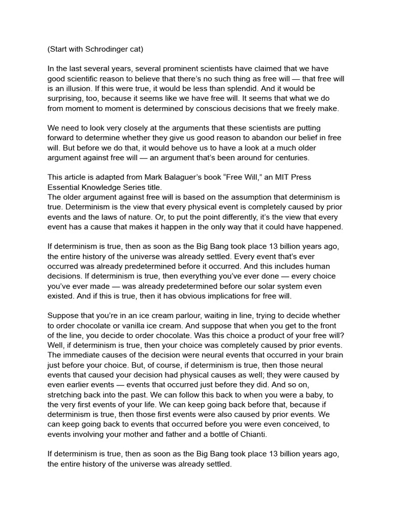 Lack of Determinism | PDF | Determinism | Free Will