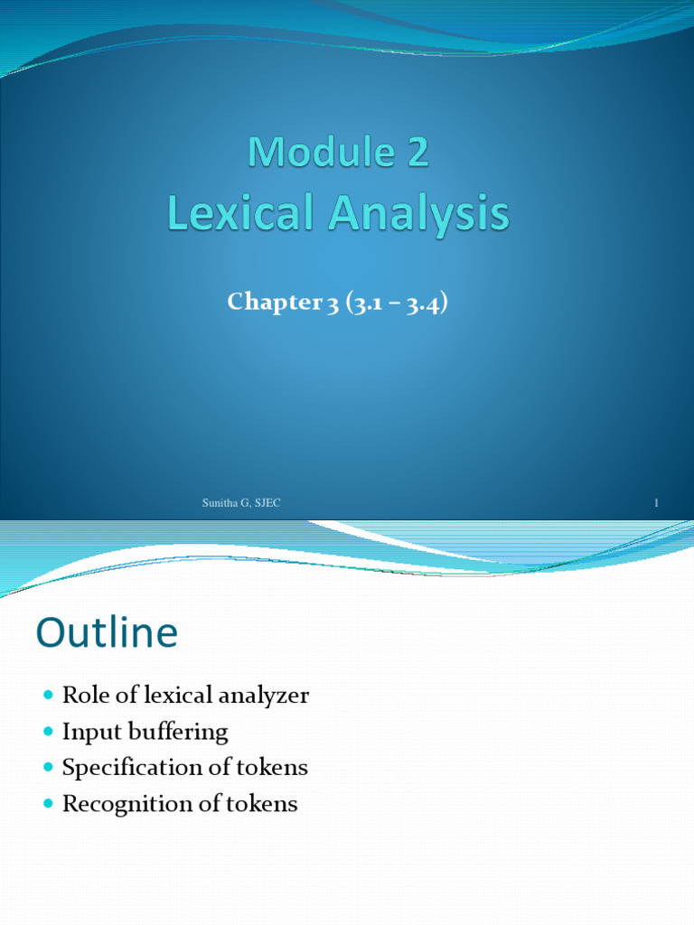 SSC Module2 LexicalAnalysis | PDF | Computing | Syntax