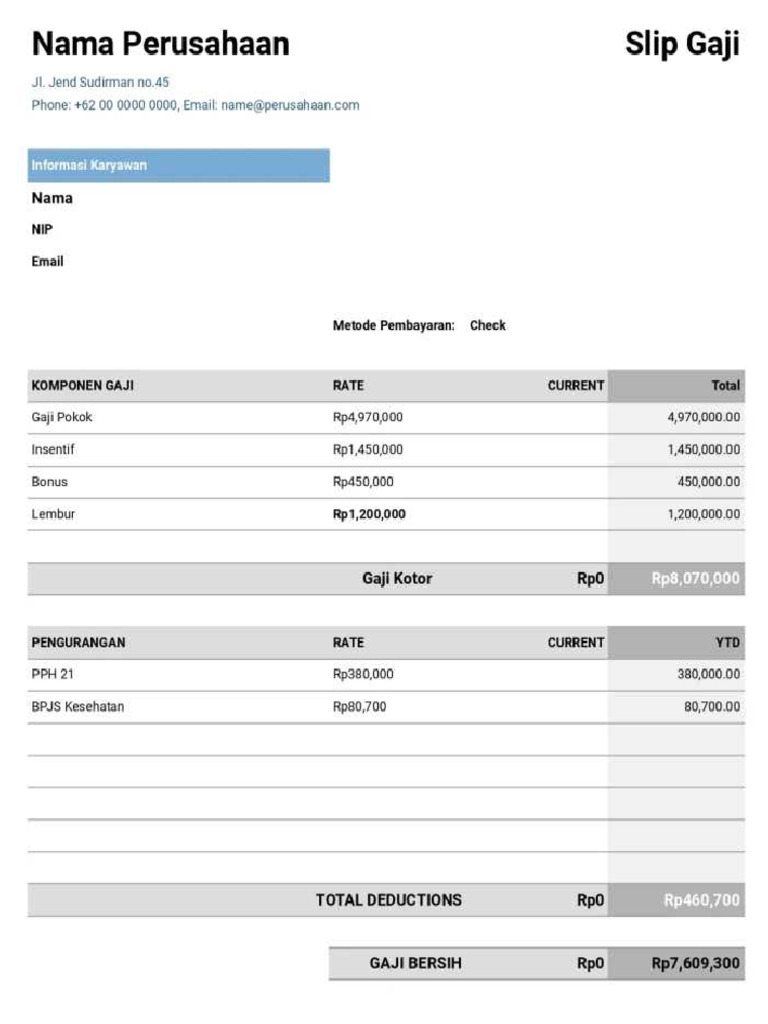 Contoh Slip Gaji PDF | PDF
