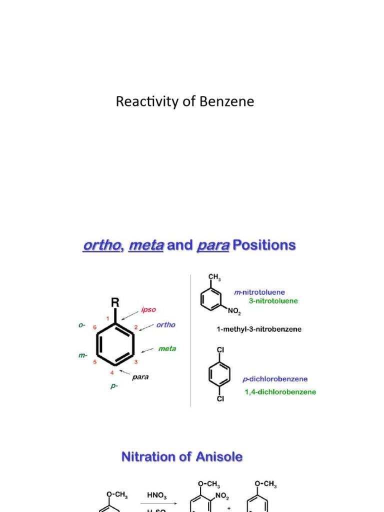 Benzene Reactivity Insights | PDF | Science & Mathematics