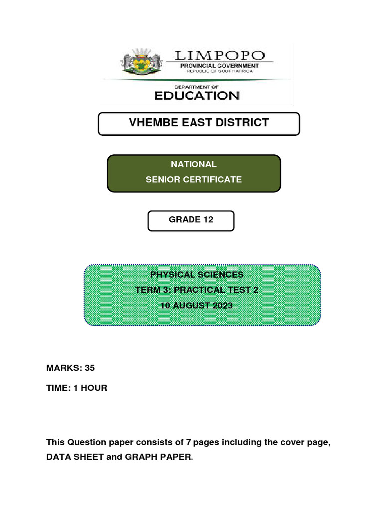 2023 Grade 12 Practical Test 2 Internal Resistance | PDF | Resistor ...