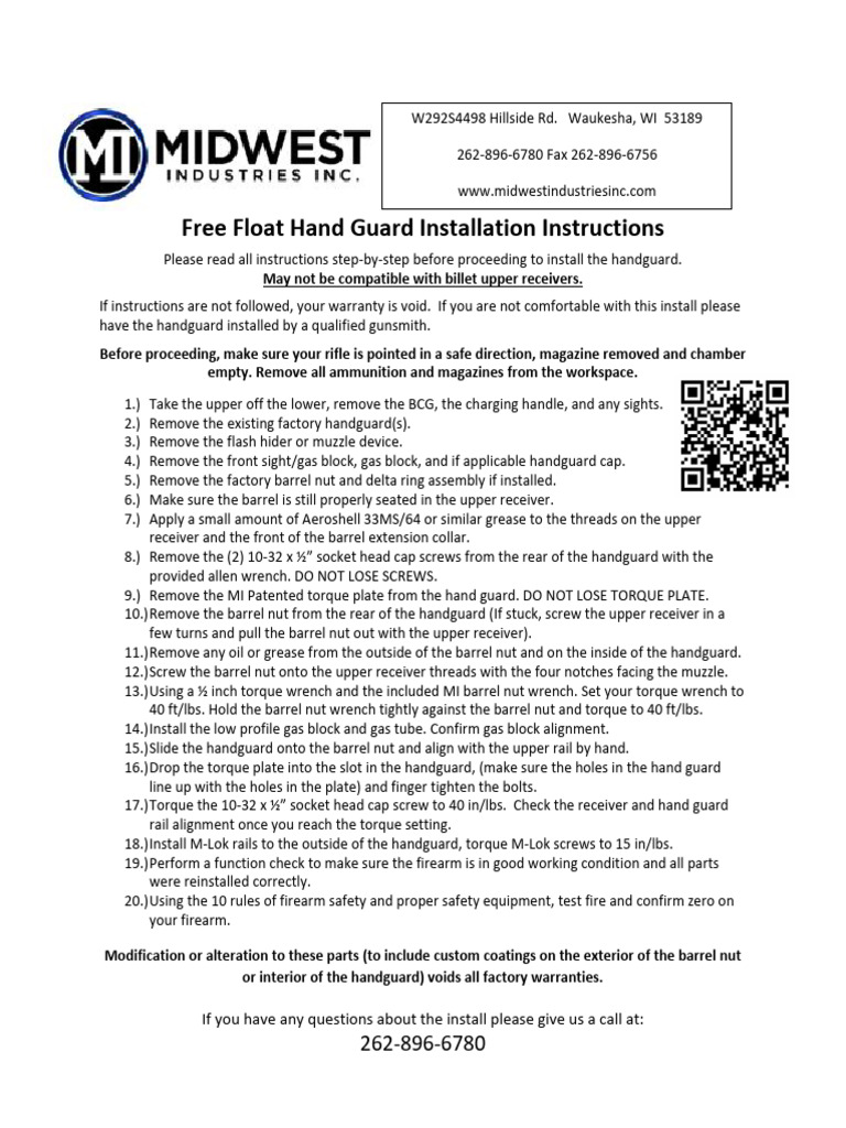 AR15-Free-Float-Handguard-Instructions | PDF | Nut (Hardware) | Projectiles