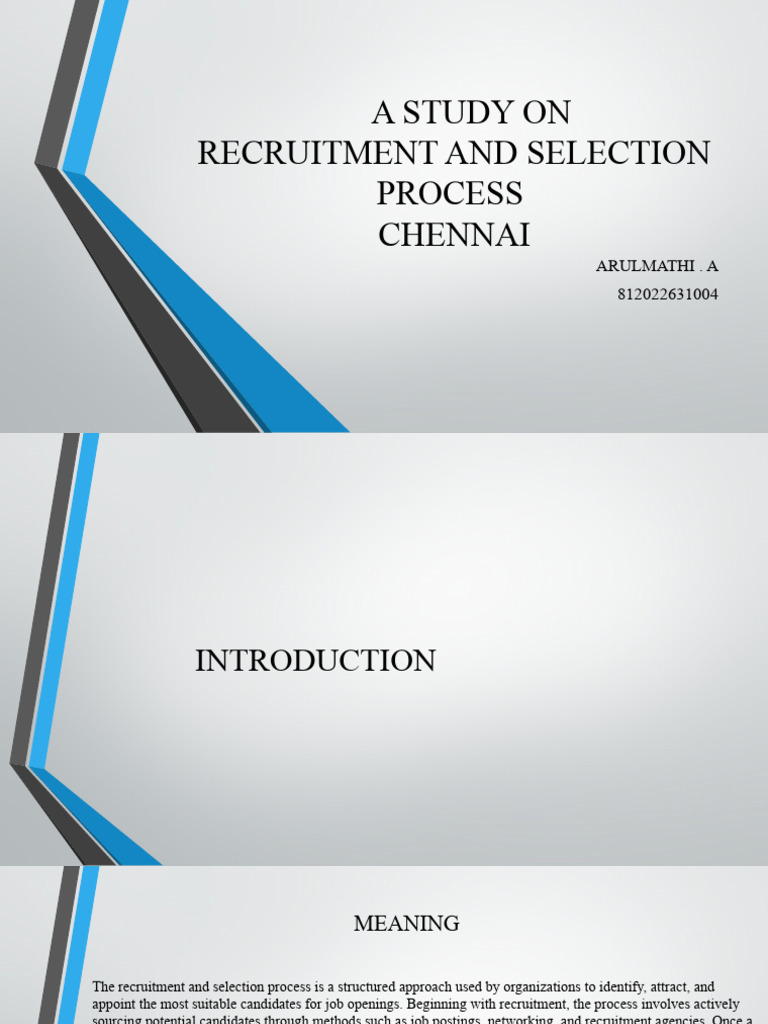 Recruitment and Selection Process Overview | PDF | Recruitment ...