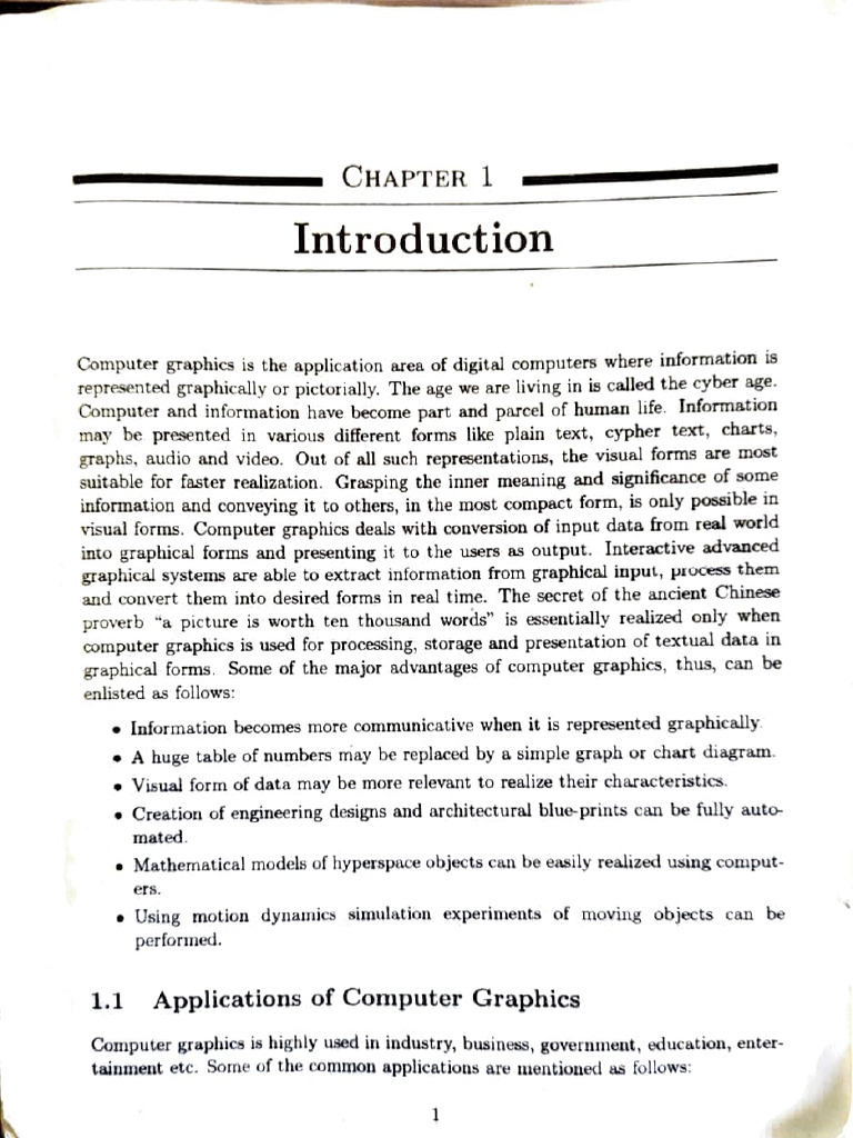 Computer Graphics Chapter 1 | PDF | Graphical User Interfaces | 2 D Computer Graphics