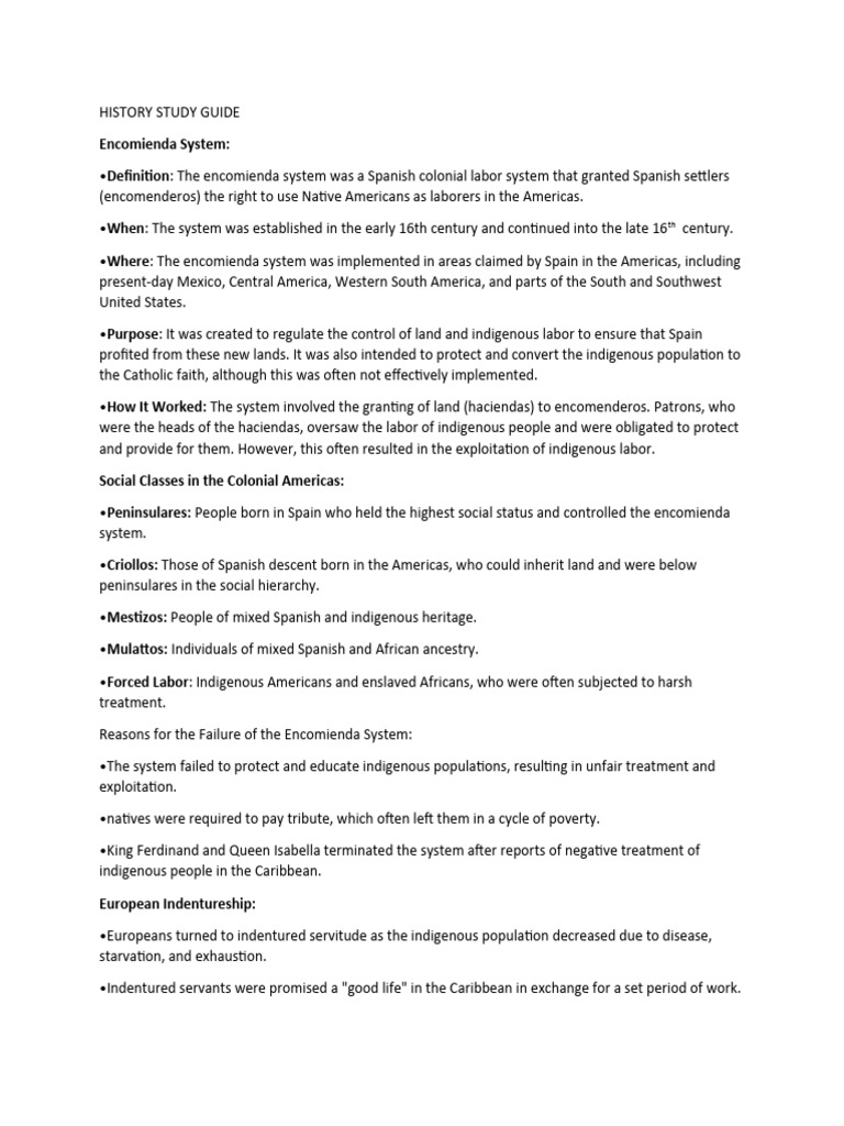 History Study Guide Clearer | PDF | Spanish Colonization Of The ...
