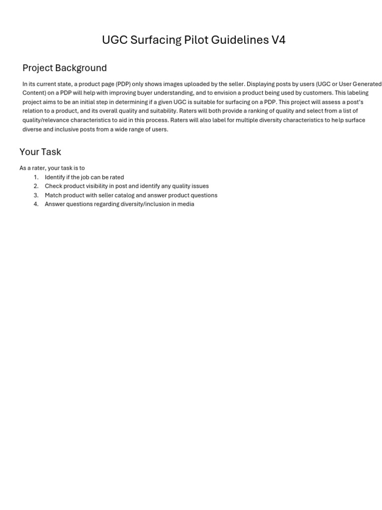 UGC Surfacing Pilot Guidelines V4 | PDF | Brand | Display Resolution