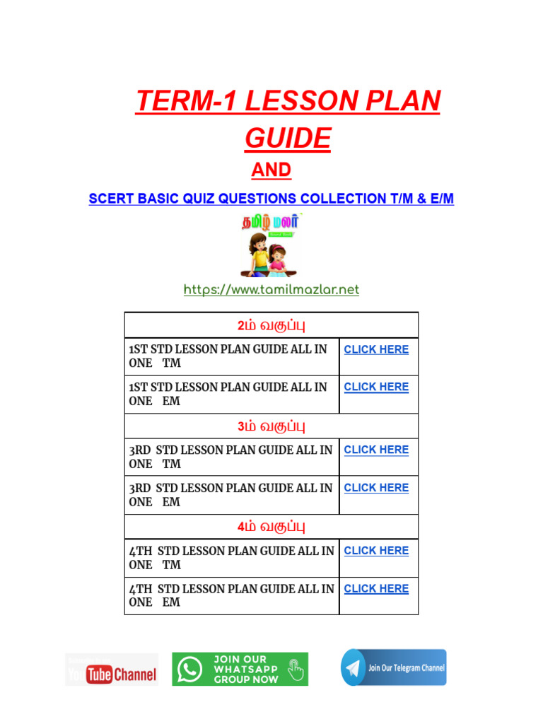 2 STD To 10th STD Term-1 Lesson Plan Guide | PDF