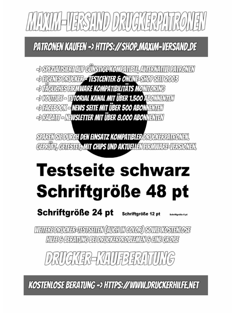 Einfache Testseite Schwarz | PDF