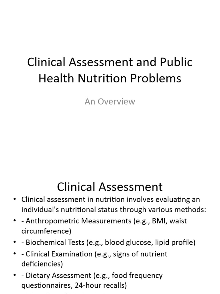Clinical Assessment Public Health Nutrition | PDF | Malnutrition ...