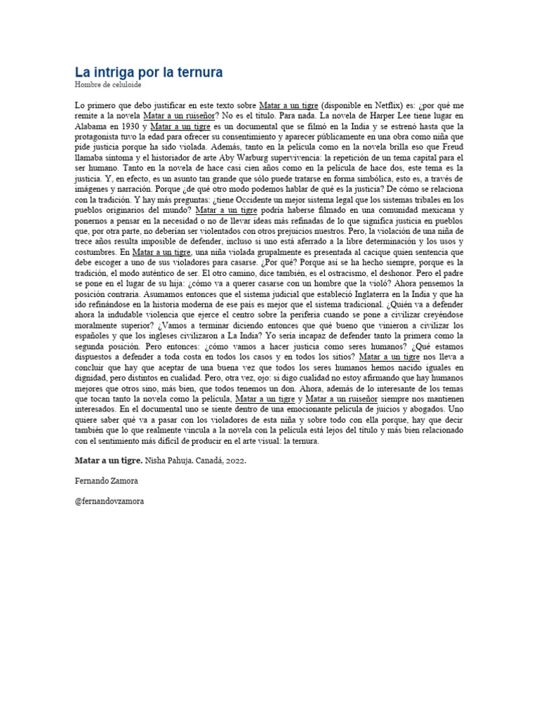 MLab To Kill A Tiger | PDF | Matar a un ruiseñor | Violación