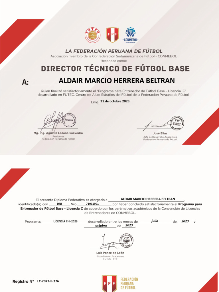 Diploma Federativo LC-2023-II-0276 | PDF