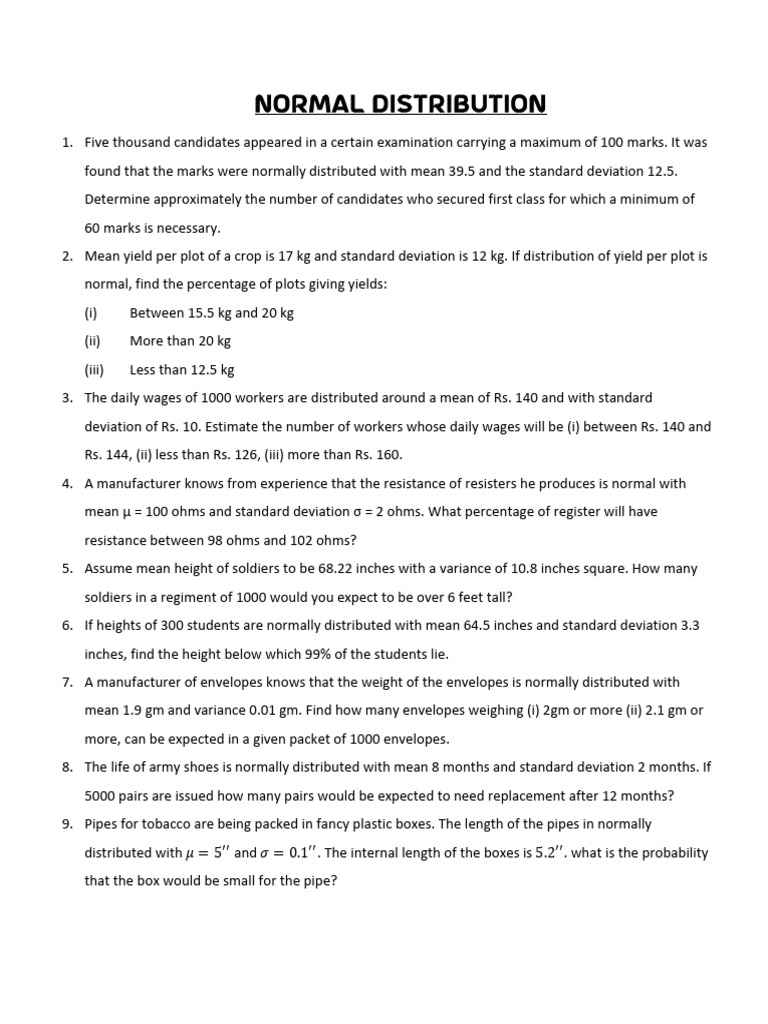 Normal Distribution Pdf Normal Distribution Standard Deviation