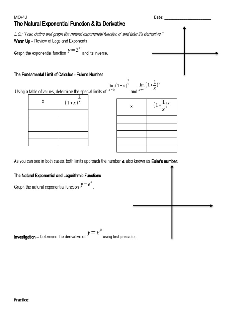Lesson 1_The Natural Exponential Function | PDF