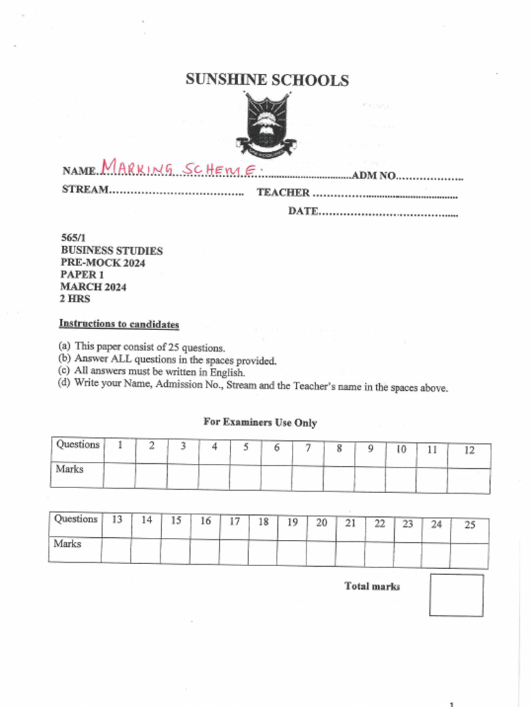 Business f4 Pp1 Ms | PDF