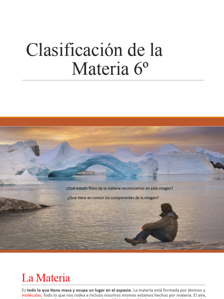 Clasificación de La Materia 6º | PDF | Mezcla | Sustancias químicas