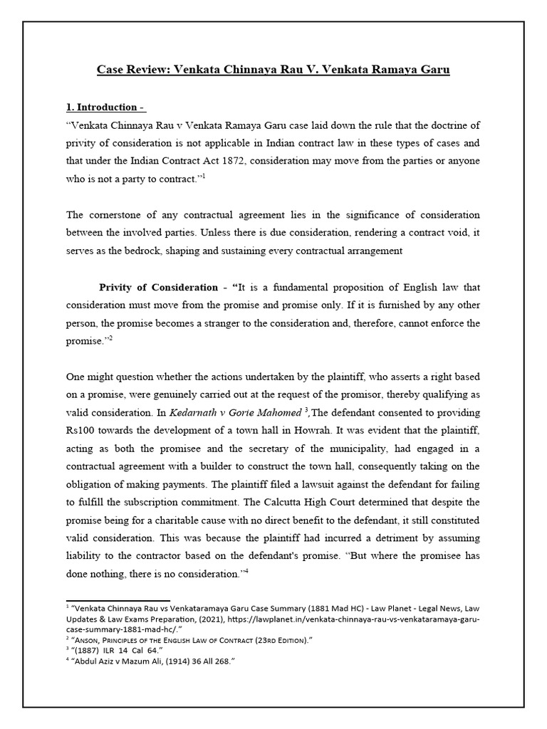 Law of Contracts 1 | PDF | Consideration | Common Law