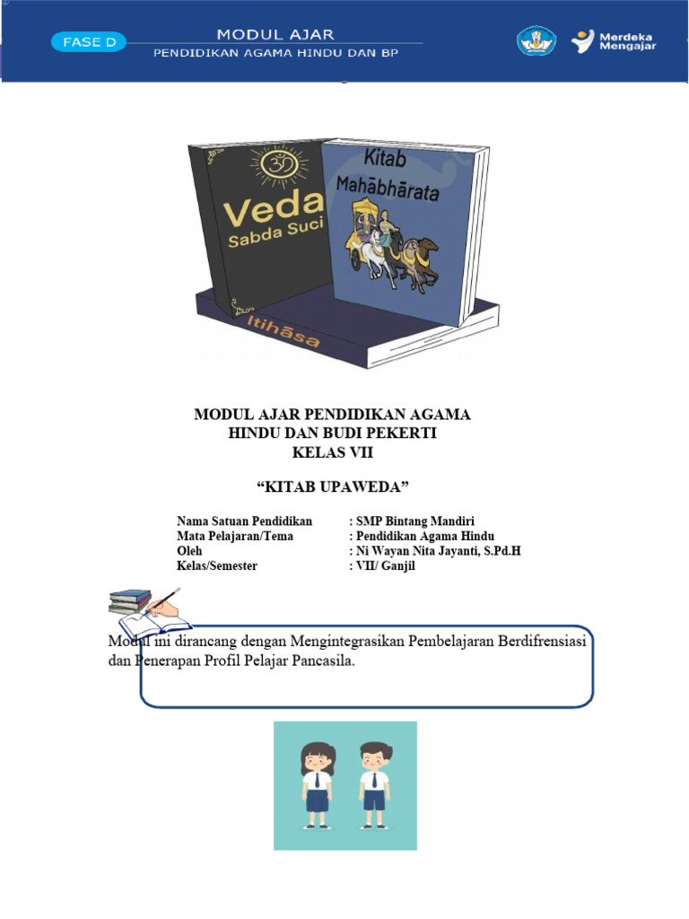 Modul Ajar Agama Hindu KLS 7 (MS - Nita) | PDF