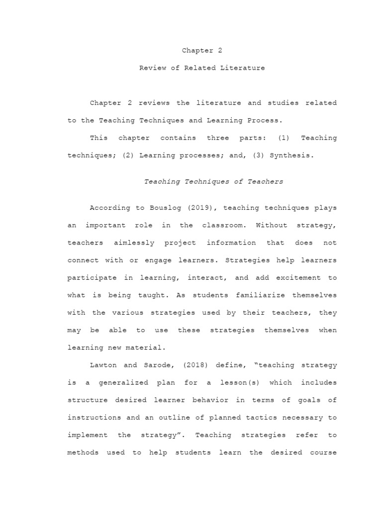 Chapter 2 Group 4 Final | PDF | Learning | Teaching Method