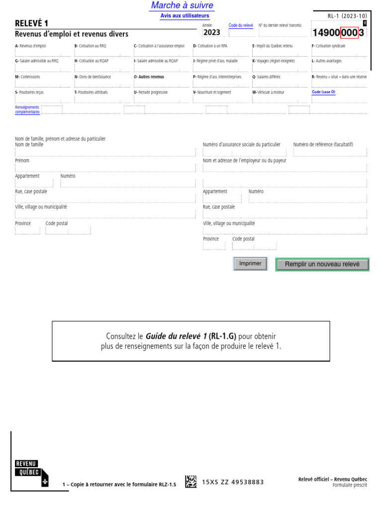 Relevé d'emploi RQAP 2023 | PDF | Salaires | Retraite
