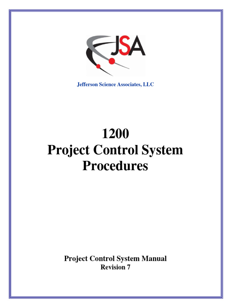 Project Control System Procedure Pdf Project Management Business