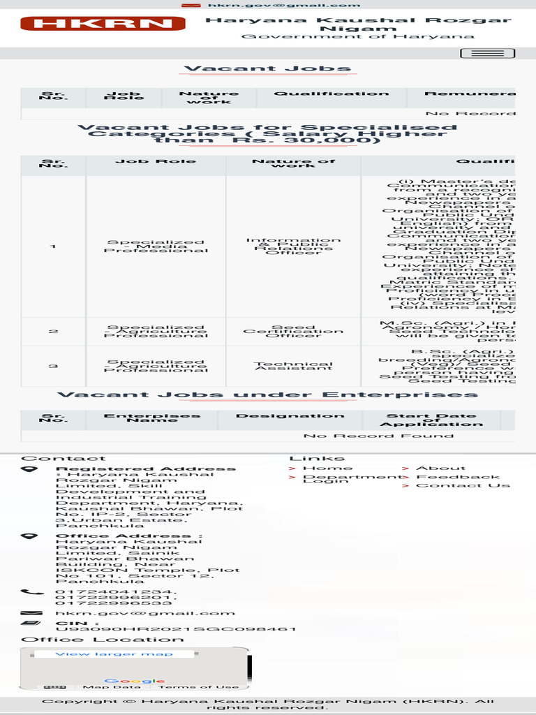 Haryana Kaushal Rozgar Nigam | PDF