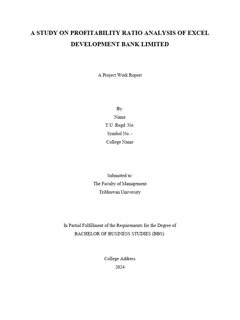 Profitability Analysis of Excel Bank | PDF | Banks | Deposit Account