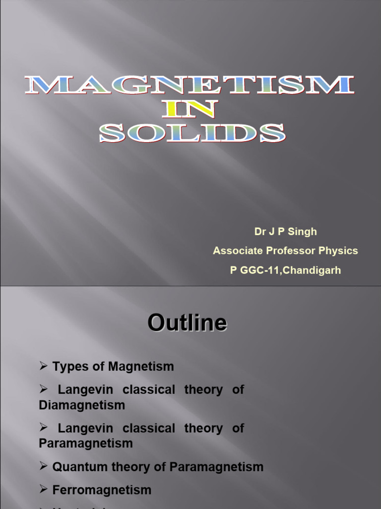 Understanding Magnetism: Key Theories and Types | PDF | Magnetism ...