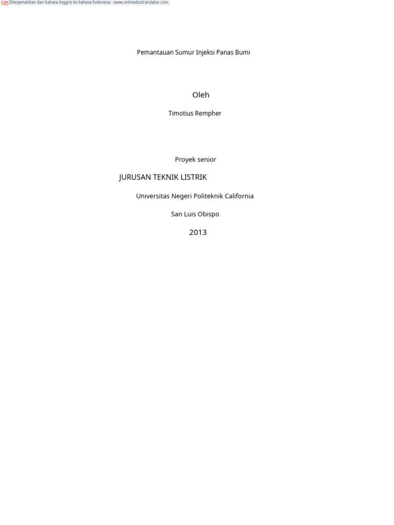 Geothermal Injection Well Monitoring(Referensi )TA.en.Id | PDF