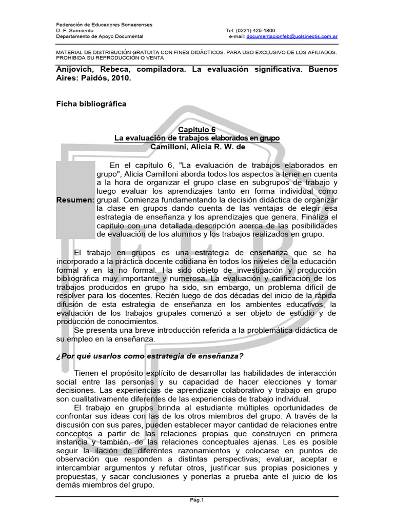 Anijovich (Comp) La Evaluacion Significativa | PDF | Evaluación | Maestros