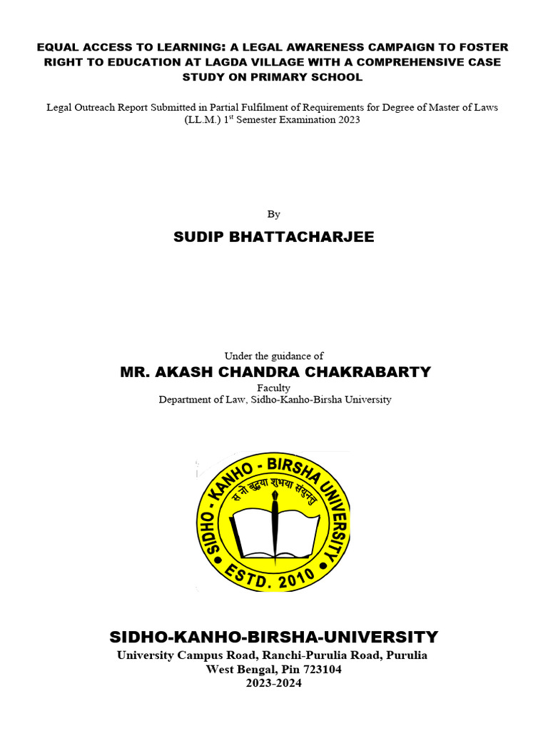 Legal Awareness Outreach Program | PDF | Legal Aid | Justice