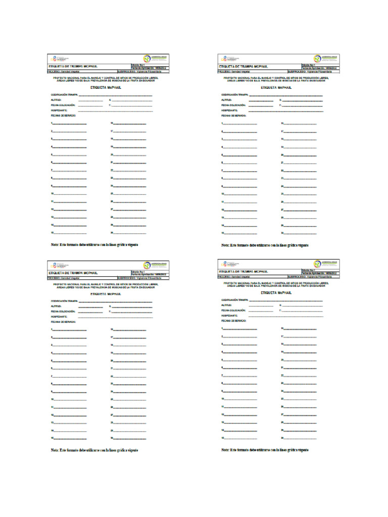 Etiquetas de MC Phail Actual | PDF