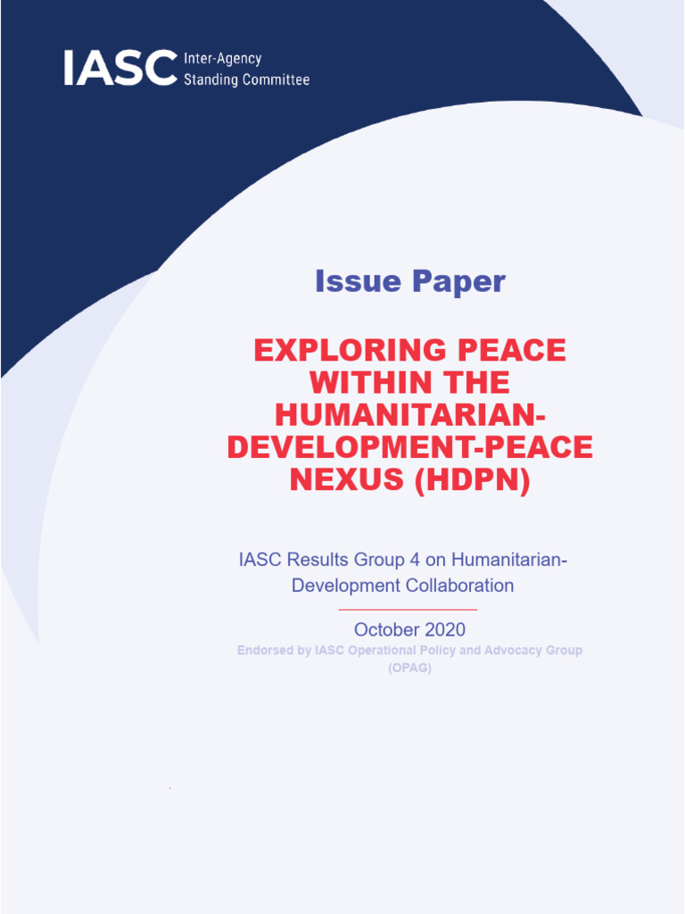 Issue Paper - Exploring Peace Within The Humanitarian-Development-Peace ...