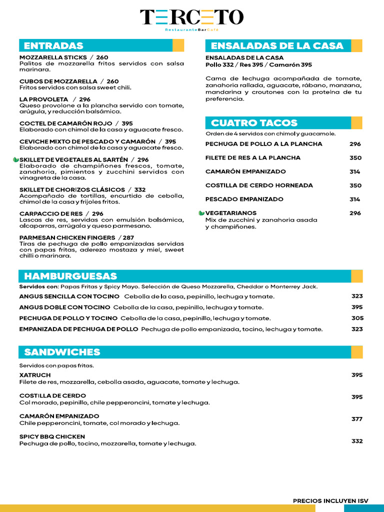 TERCETO MENU FULL COLOR Oficio - 141123 | PDF