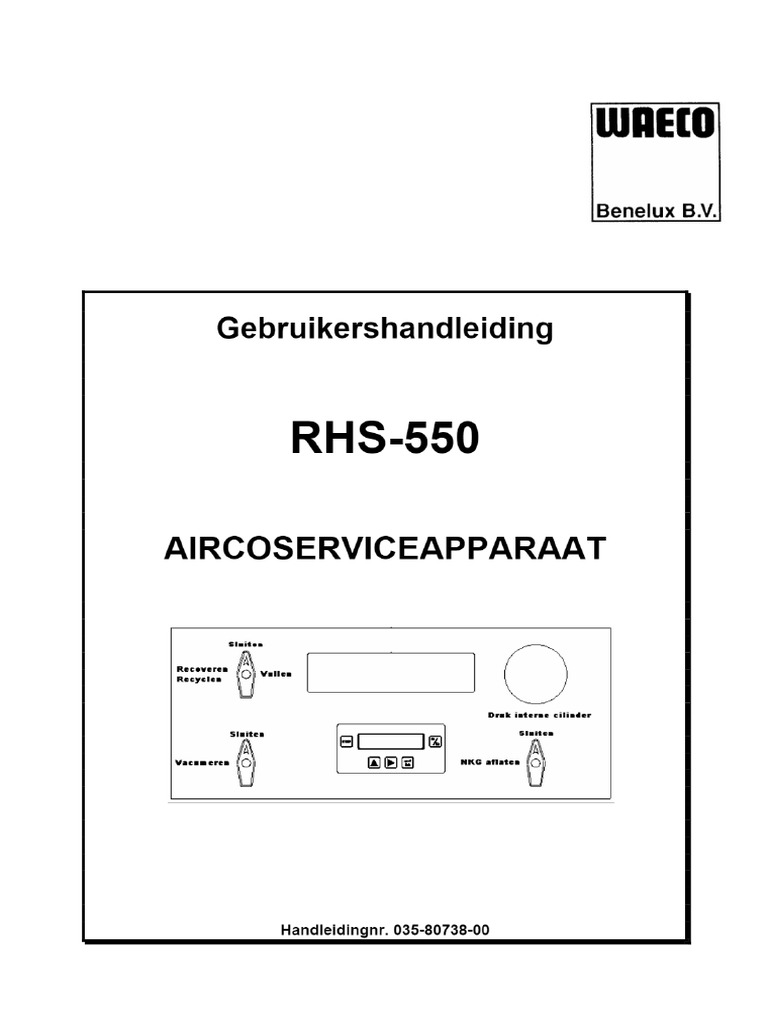 RHS-550 AIRCOSERVICEAPPARAAT Handleidingnr | PDF