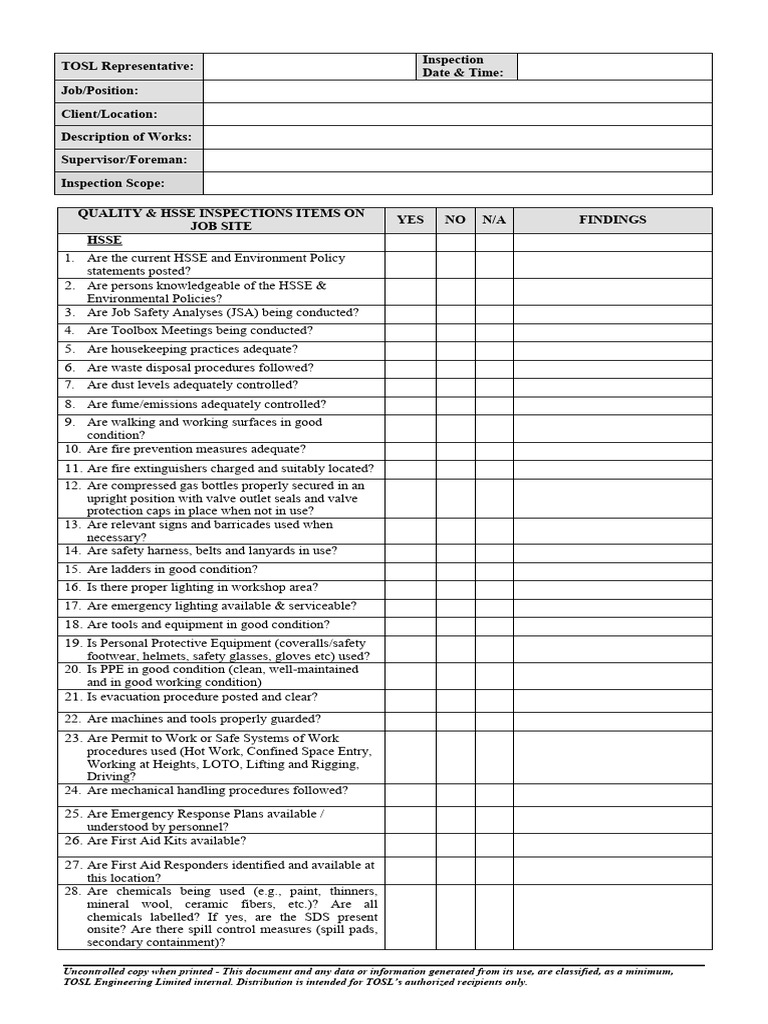 Worksite Workshop QHSES Inspection Form FN 9.2 1-5 Rev.4 2023.12.15 ...