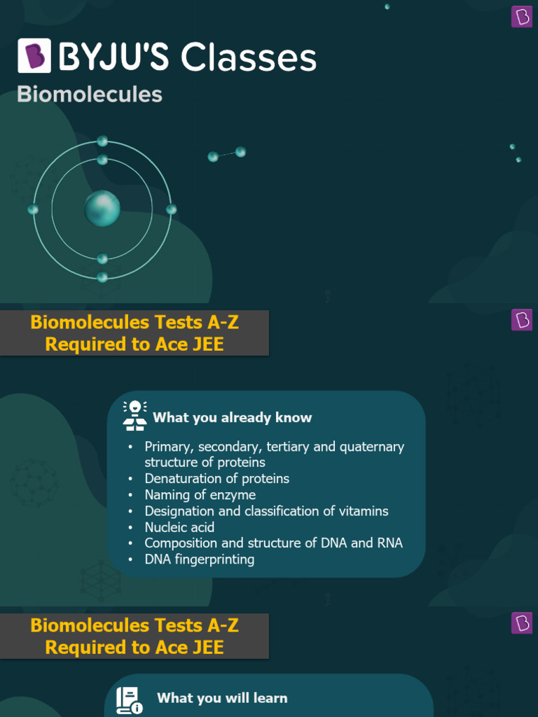 Biomolecules Tests A-Z Required To Ace JEE | PDF | Acid Dissociation ...