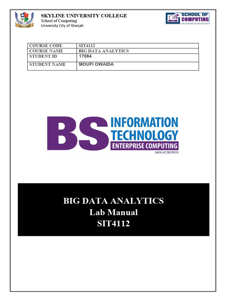 Big Data Manual - Fall 2023 | PDF | Apache Hadoop | Cluster Analysis