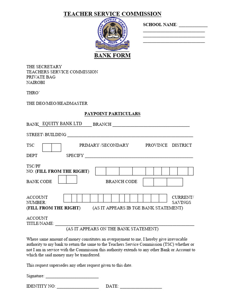 Bank Form TSC-edited | PDF