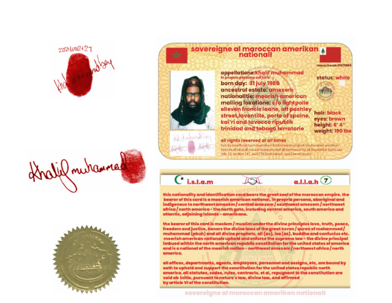 Sovereigne Identification Card+Front and Back | PDF
