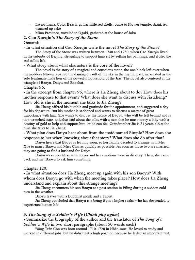 Cao Xueqin's The Story of The Stone: Soldier's Wife in Two Short ...