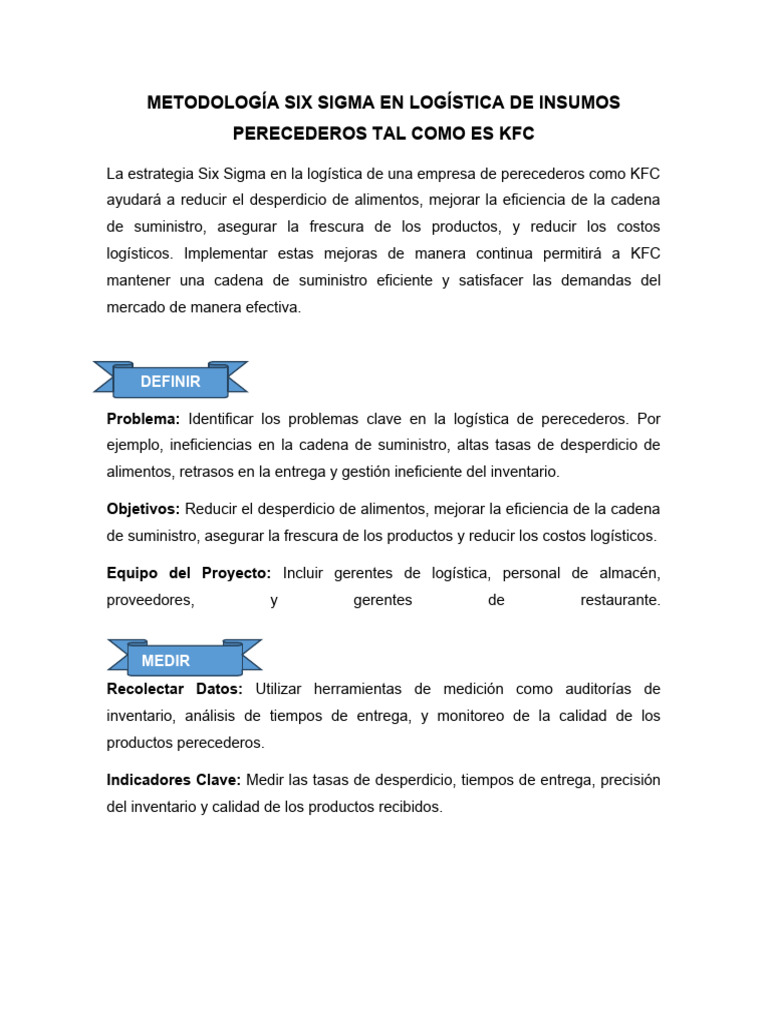 Six Sigma en Logística de KFC | PDF | Logística | Cadena de suministro
