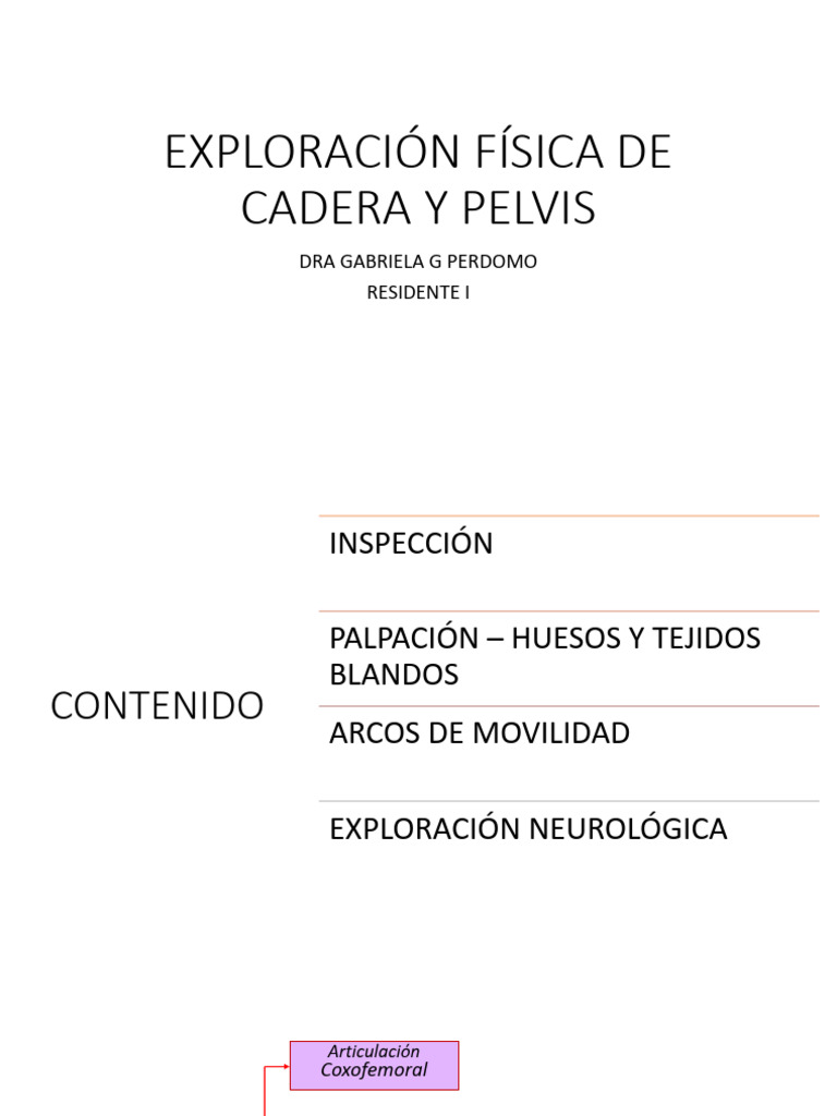 Exploración Física de Cadera y Pelvis | PDF | Pelvis | Cadera