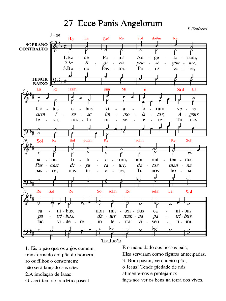27 Ecce Panis Angelorum (Zaninetti) - Partitura Completa | PDF