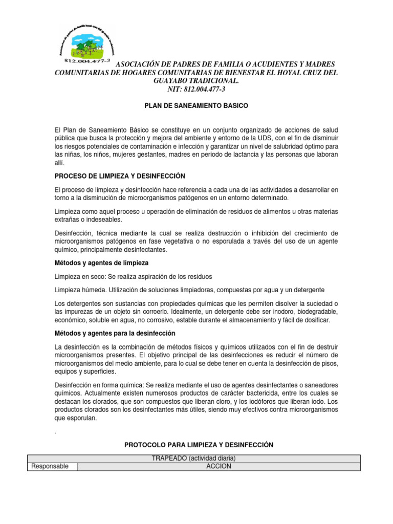 Plan de Saneamiento Basico | PDF | Residuos | Agua