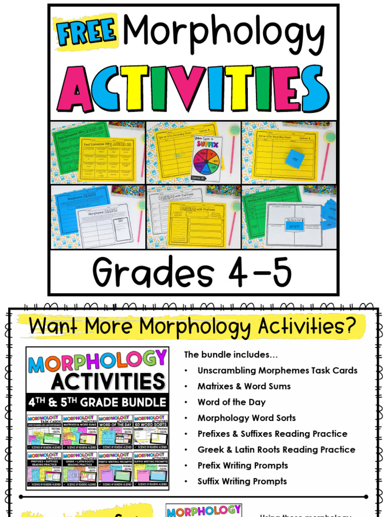 Free-Morphology-Activities Suffixes | PDF | Morphology (Linguistics) | Word