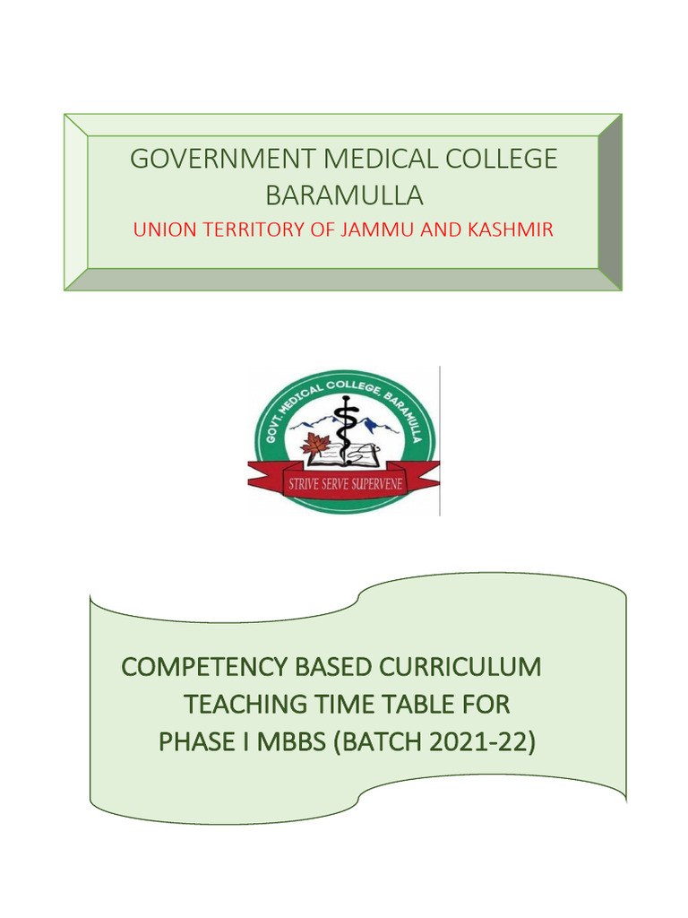 Time Table Phase 1 | PDF | Anatomy | Endocrinology