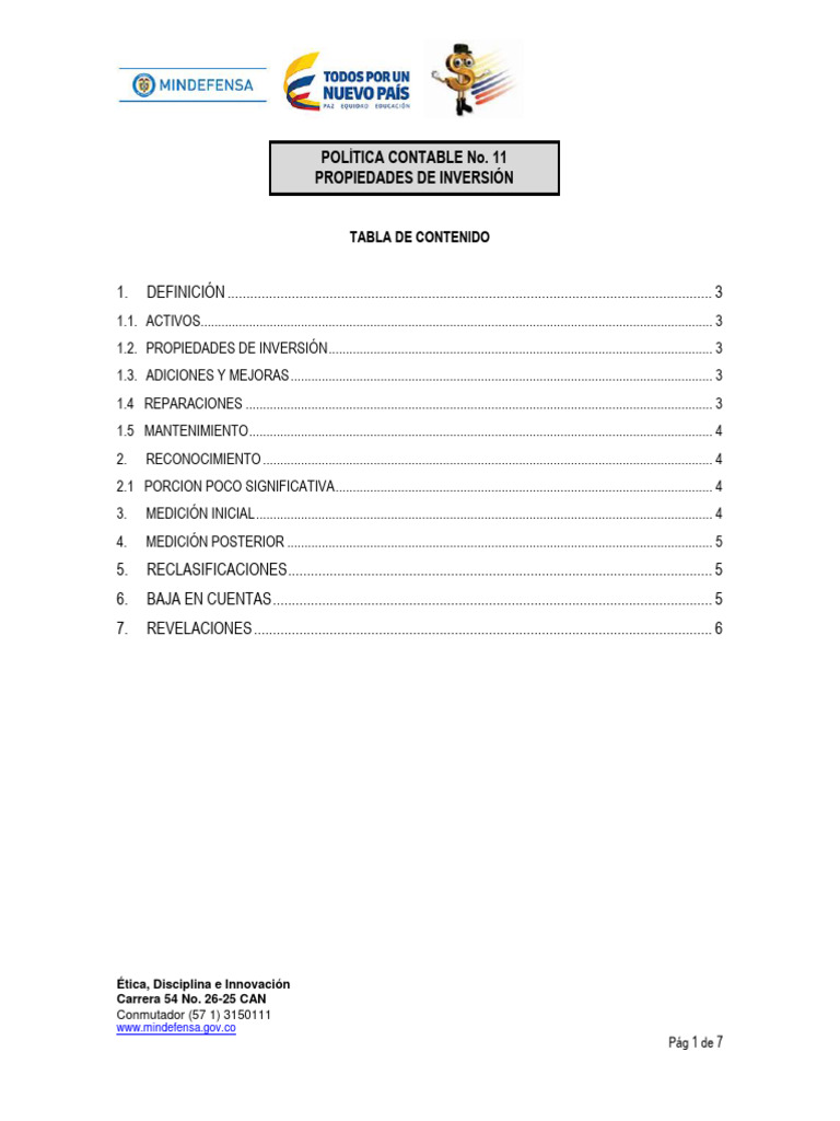 Politica No. 11 Propiedades de Inversion 1 | PDF | Depreciación ...
