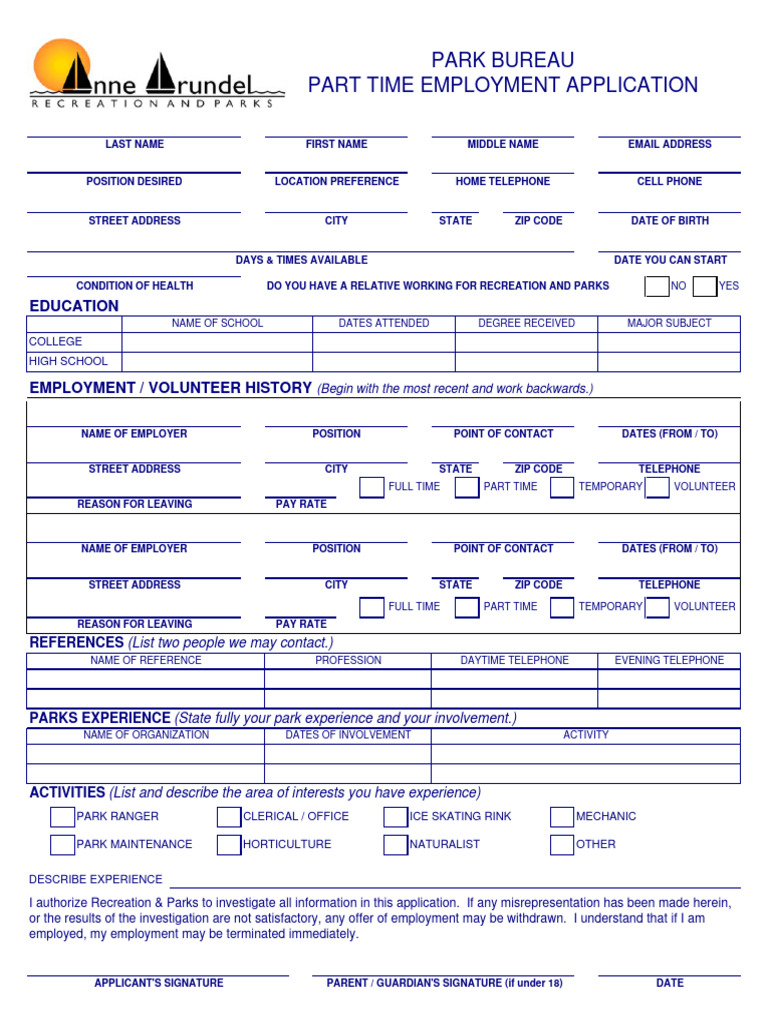 Employment Application Template 12 | PDF | Telecommunications