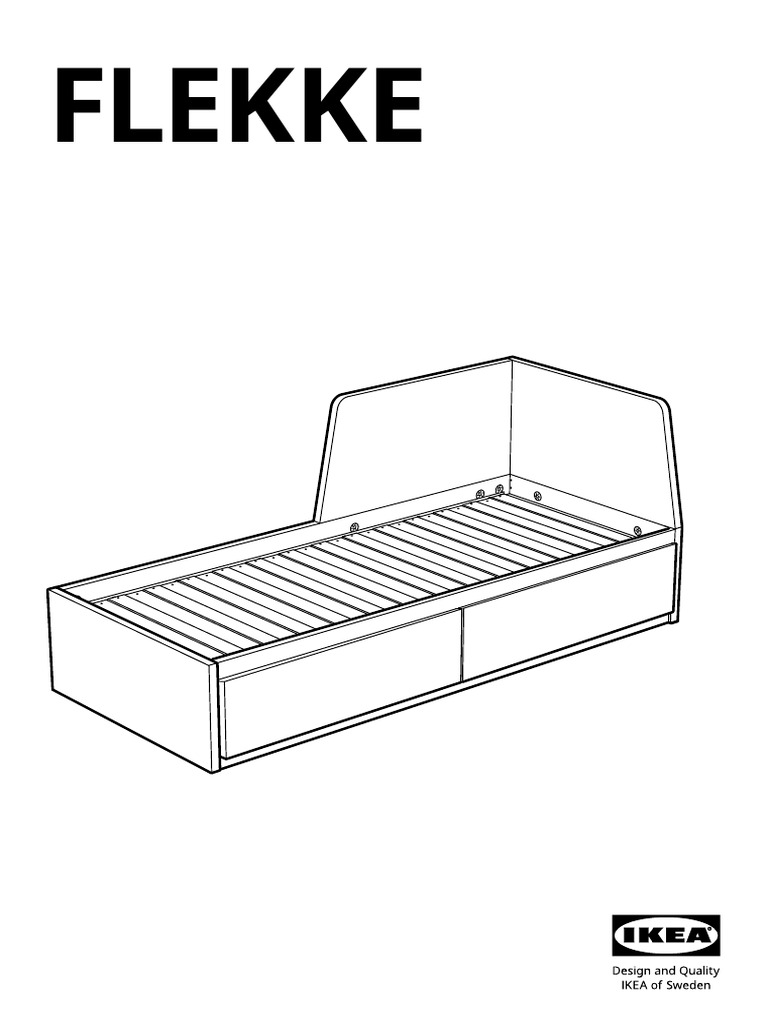 Flekke Daybed Frame With 2 Drawers Black Brown AA 1866851 17 100 | PDF
