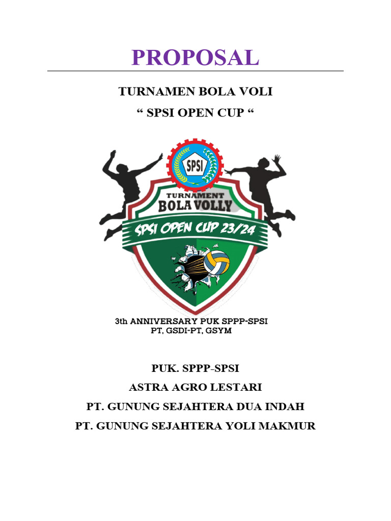 Proposal Bola Voly Spsi Cup | PDF